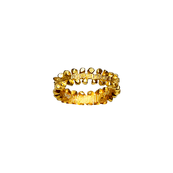 Victoria Track Gold Single Ring – Himatsingka Collection